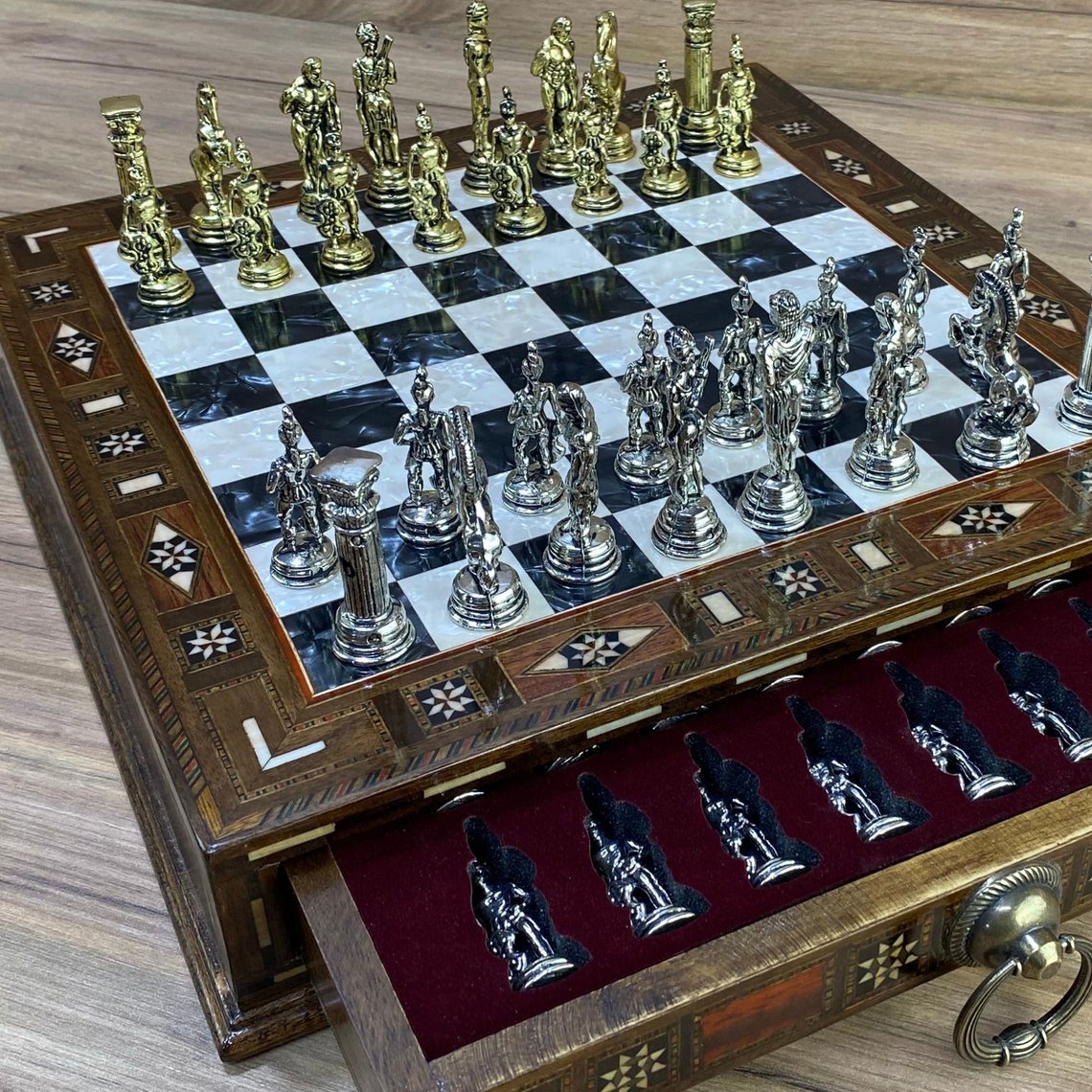 Handcrafted Chess Set Luxury Chess With Storage Valentines - Etsy