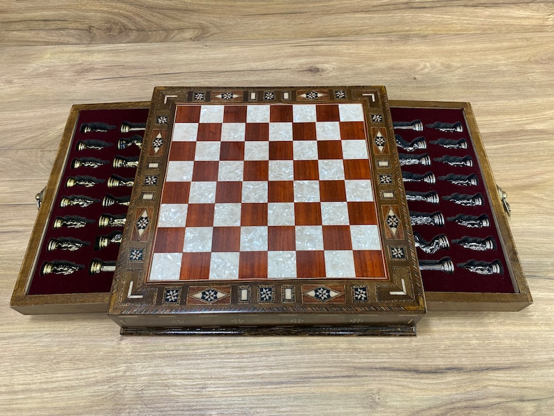 Handcrafted Chess Set Luxury Chess With Storage Valentines - Etsy