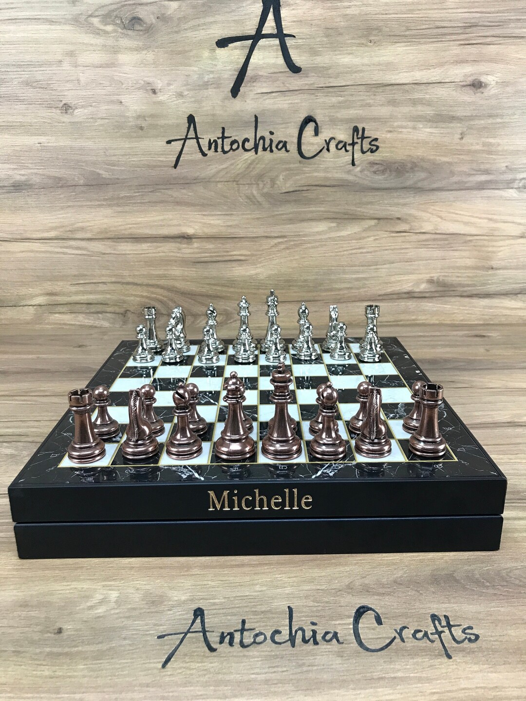 Custom Chess Set With Board - Large Chess Set - Custom Chess Board Set ...