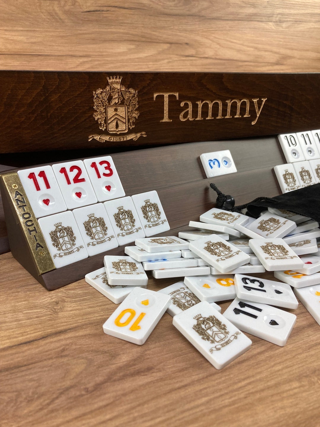 Oval Rummikub Set Personalized Rummikub Tiles Curved Rummy Game Set ...