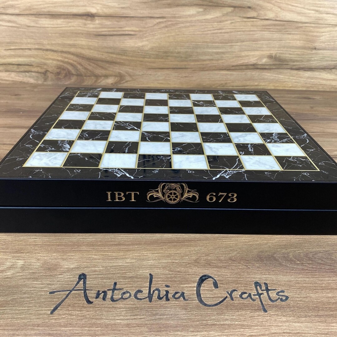 Custom Chess Board Set With Metal Pieces - Handmade Chess With Storage ...