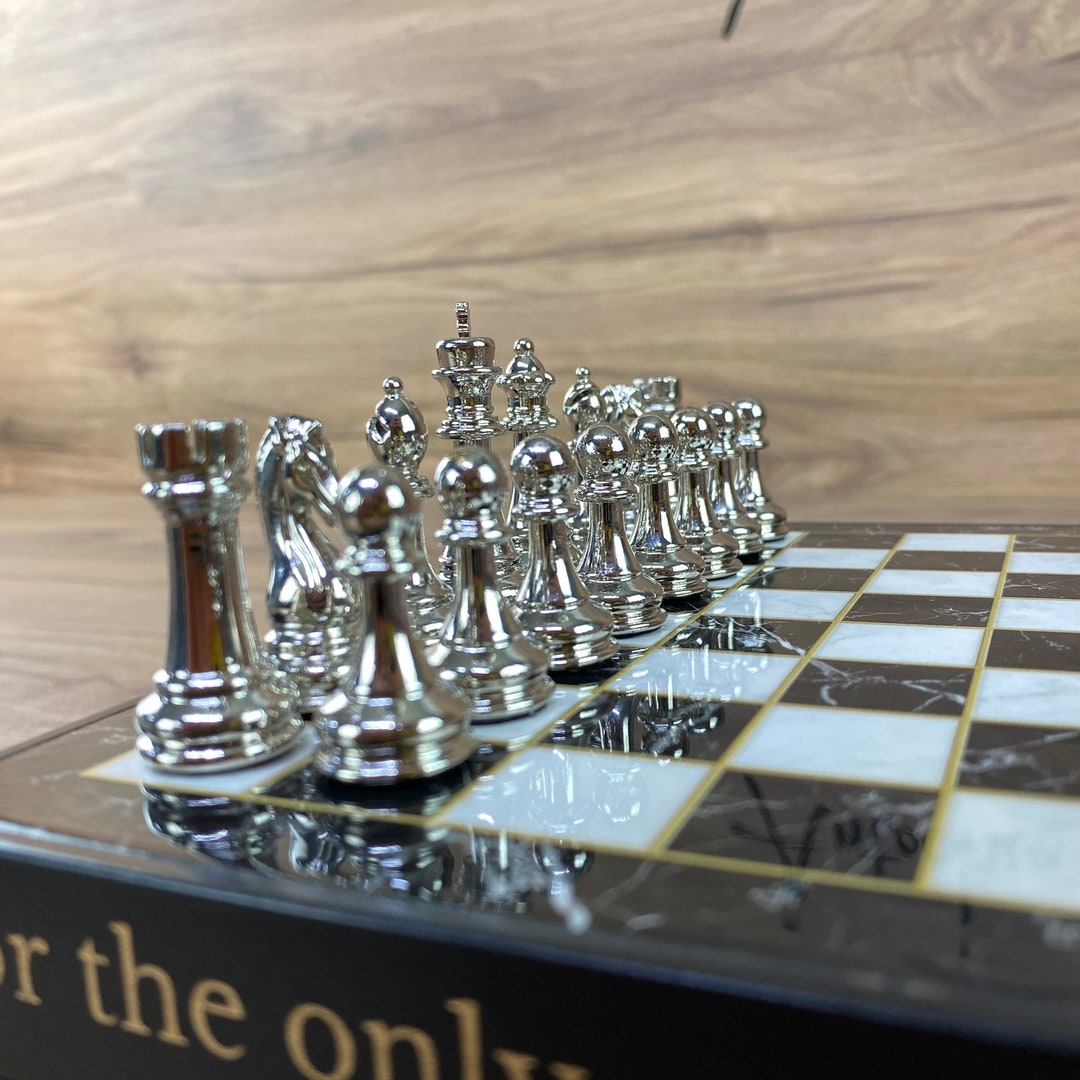14 Inch Chess Board With Chess Pieces - Custom Chess Set - Personalized ...