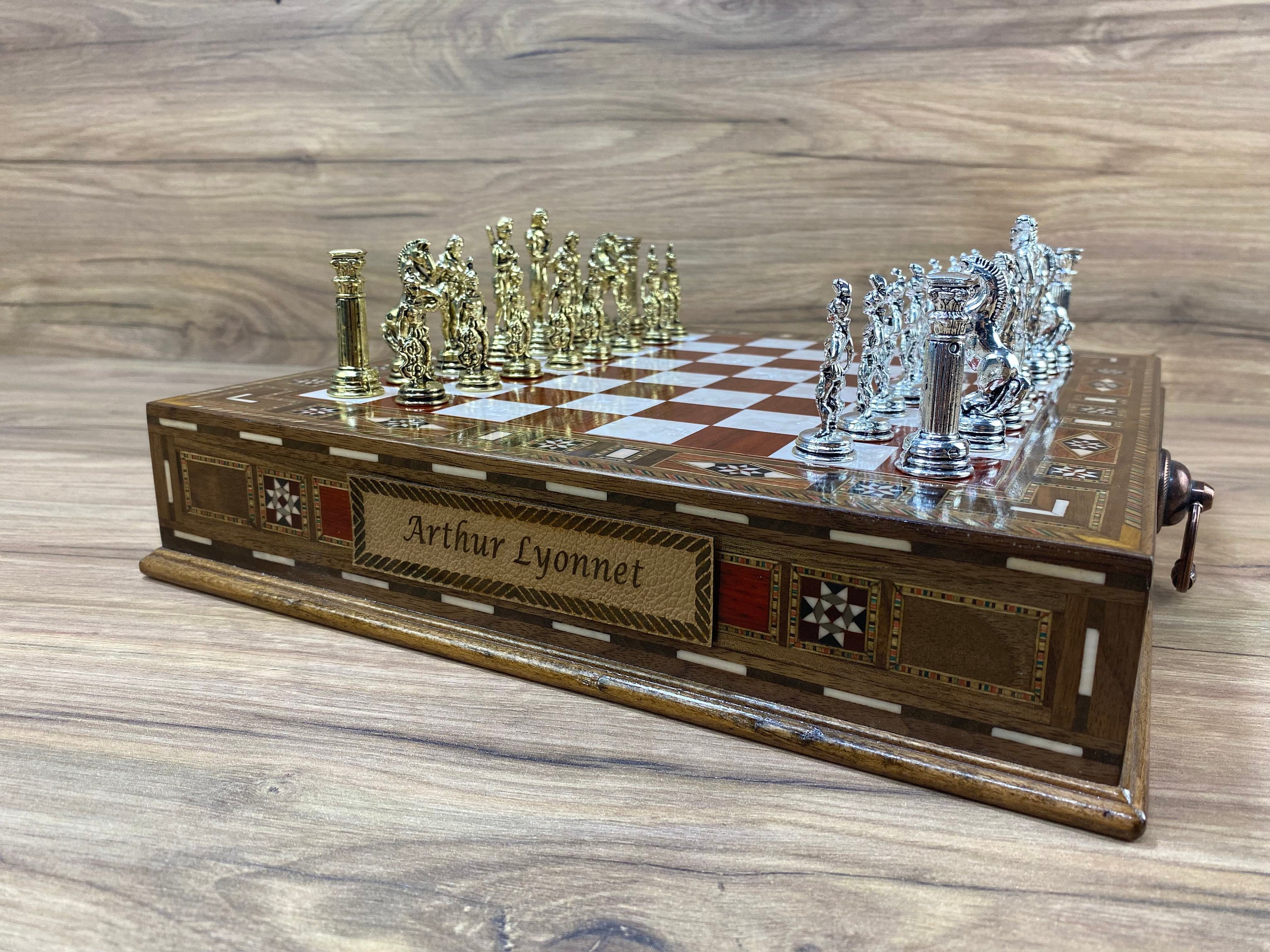 Vip Wooden Chess Set - Chess Set With Drawers - Anniversary Gift for ...