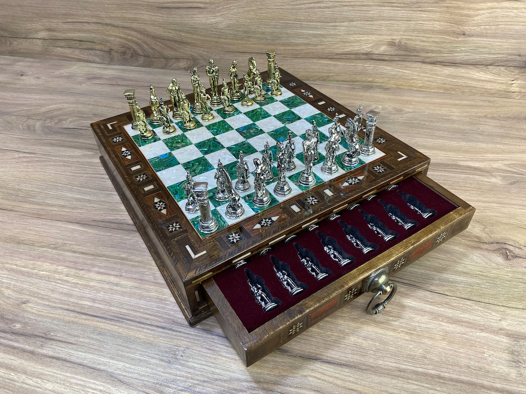 Personalized Chess Set - Wedding Anniversarygift for Him - Wooden Chess ...