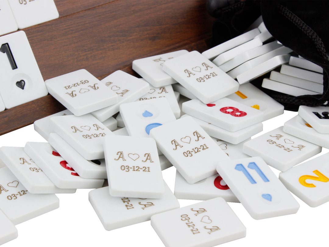 Personalized Rummikub Game Set Oval Shaped Rummy Racks Rummikub Set ...