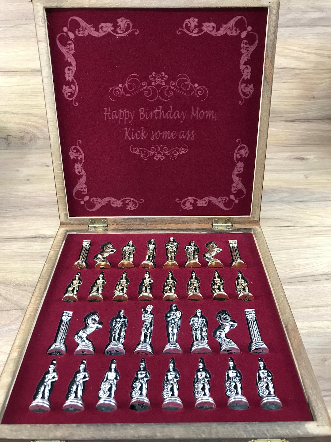 Handmade Personalized Chess Set With Metal Chess Figures - Best ...