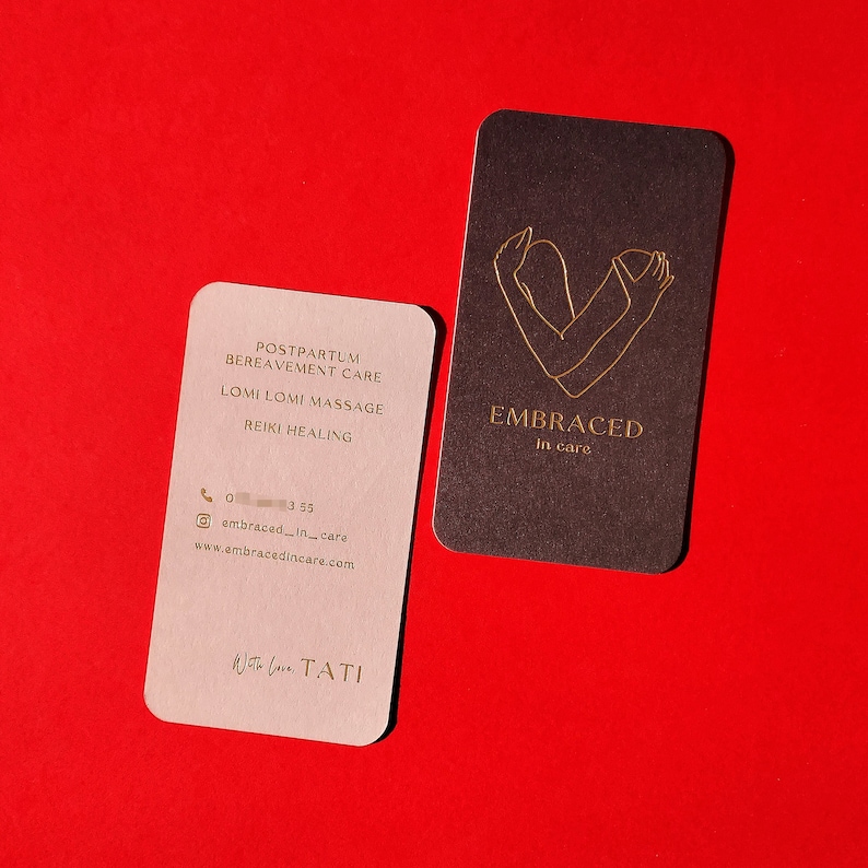 200 Rounded Corners FOIL Business Cards CMYK Full Color - Etsy