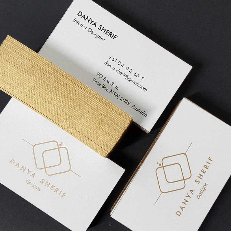 Gold Embossed Business Cards - Etsy