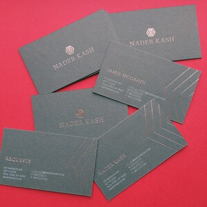 Dark Grey Business Cards 30pt540gsm Foil Stamping, Embossing, Debossing ...
