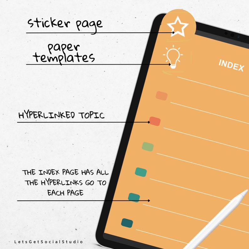 Cute Cat 7 Tab Digital Notebook Digital Cornell Notes - Etsy