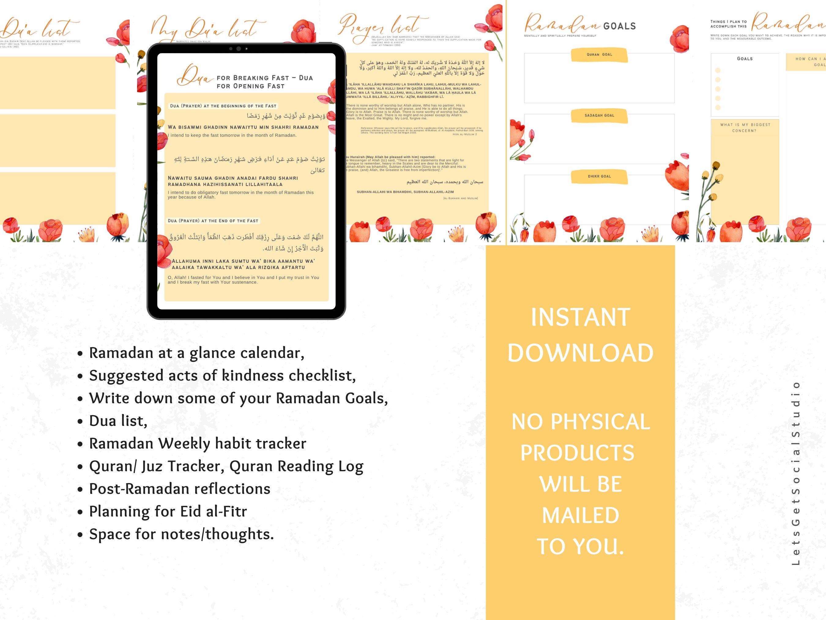 Printable Floral Ramadan Journal & Planner for Muslim Women and Girls ...