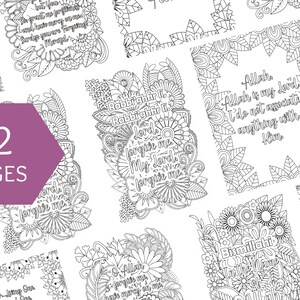 Islamic Coloring Book - 21 Duas From Hadith | Floral Pattern Coloring ...