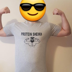 Protein Sheikh Gym Shirt: Funny Arabic Bodybuilding Tee - Etsy