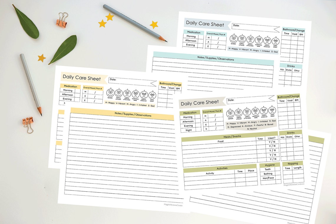 Printable Caregiver Binder, Elderly Care Package, Wellness Logs ...