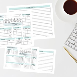 Detailed Printable Glucose Tracker Care Sheet, Letter, Respite Planner ...