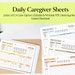 Detailed Daily Printable Care Sheet, Caregiver Sheets, Caregiver Binder ...