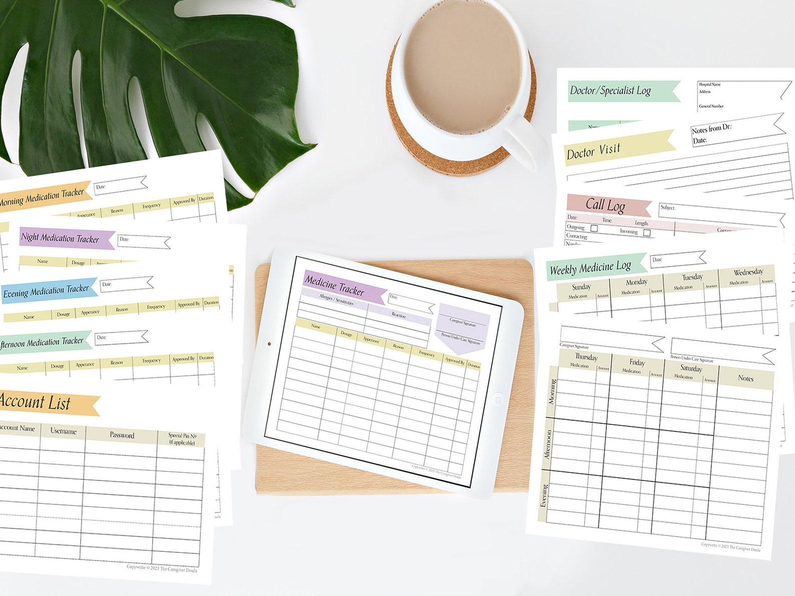 Printable Caregiver Binder, House Duties, Wellness Logs, Veteran Care ...