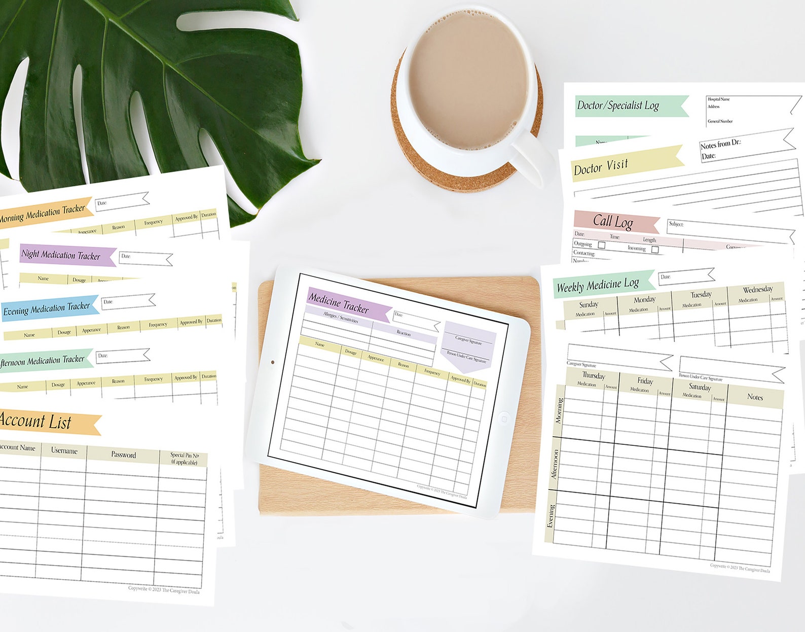 Printable Caregiver Binder, Elderly Care Package, Wellness Logs ...