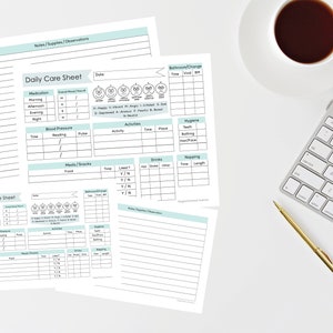 Detailed Daily Printable Blood Pressure Care Sheet, Respite Planner ...