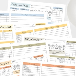 Printable Caregiver Binder, House Duties, Wellness Logs, Veteran Care ...