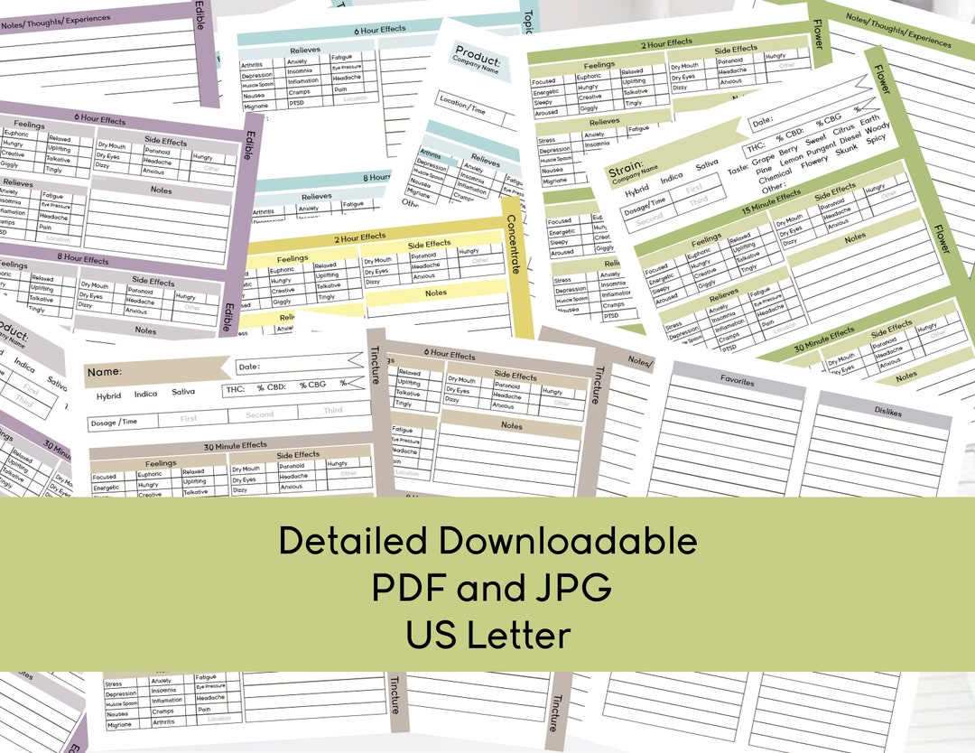Cannabis Journal Detailed Cannabis Log Herbal Health - Etsy