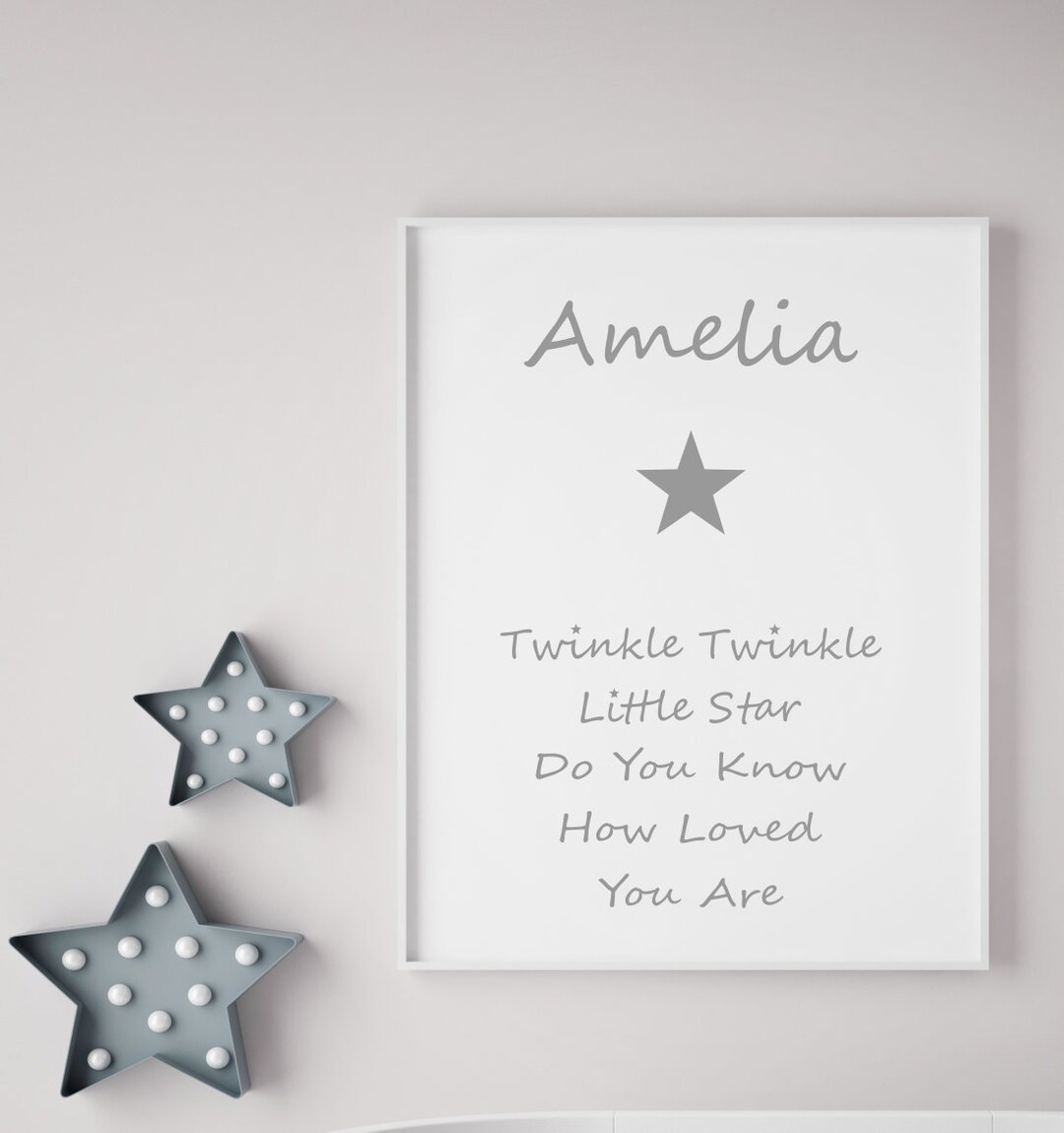 Personalised Twinkle Twinkle Little Star Nursery Poster Print Picture ...