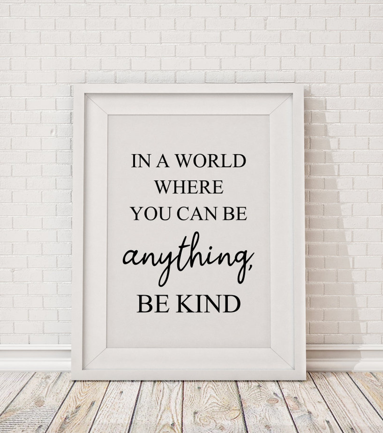 Be Kind Black and White Typography Poster Print Picture A4 - Etsy