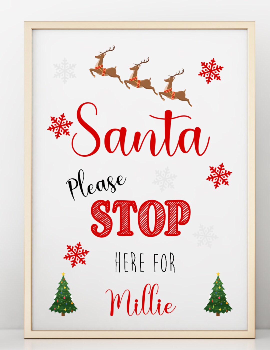 Personalised Santa Stop Here Poster Print Picture A4 PR14 - Etsy