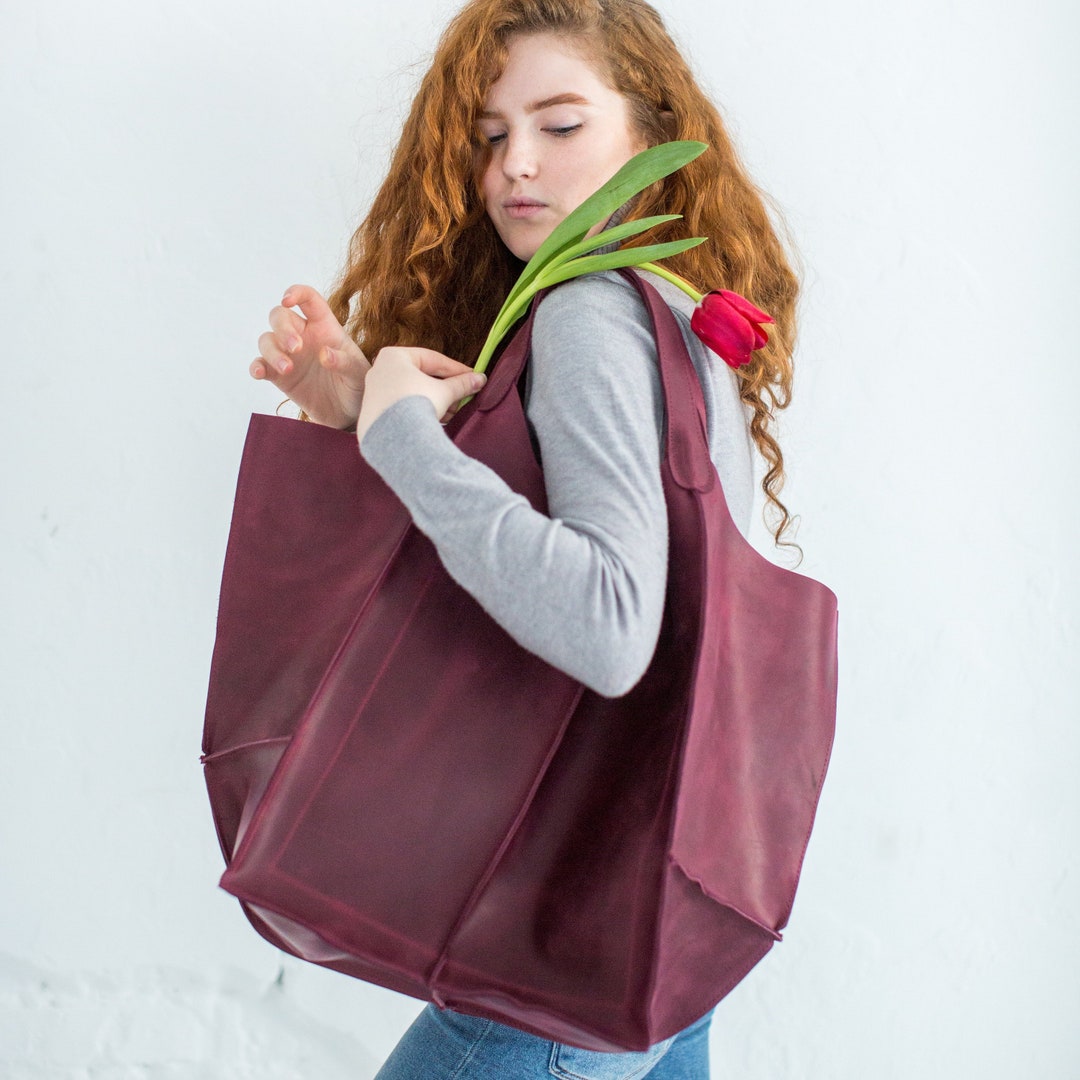 Extra Large Leather Tote Bag Oversized Bag Leather Tote Bag Leather ...