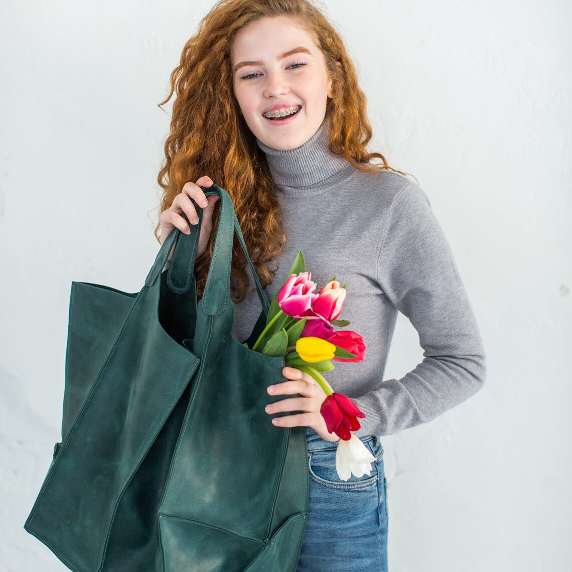 Extra Large Leather Tote Bag Oversized Bag Leather Tote Bag - Etsy