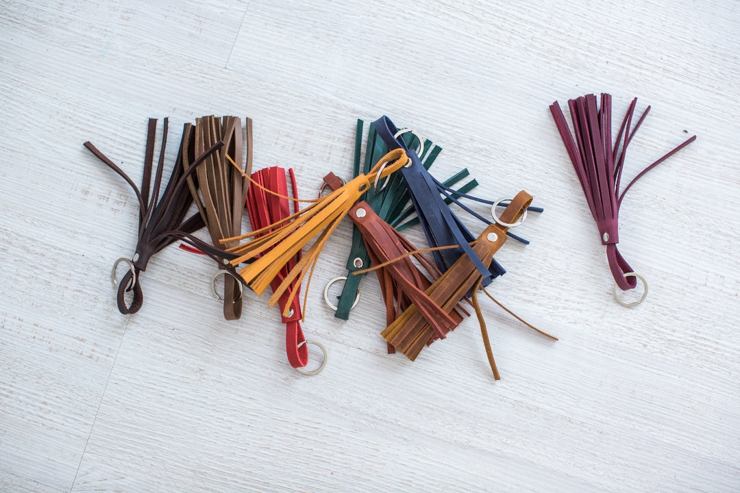 Handmade Leather Bag Tassel: Purse Charm (7.48 Inch) - Etsy