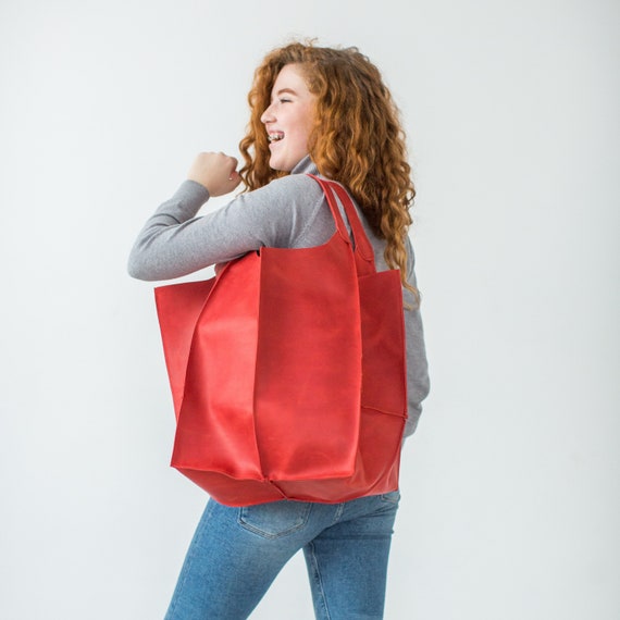 Extra Large Leather Tote Bag Oversized Bag Leather Tote Bag - Etsy