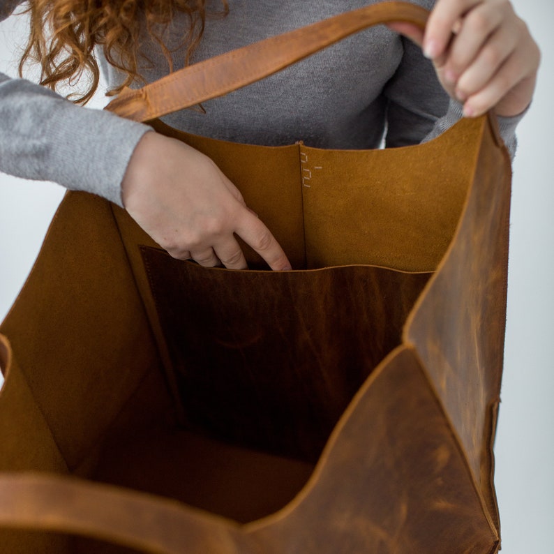 Extra Large Leather Tote Bag: Handmade Oversized Hobo Bag - Etsy