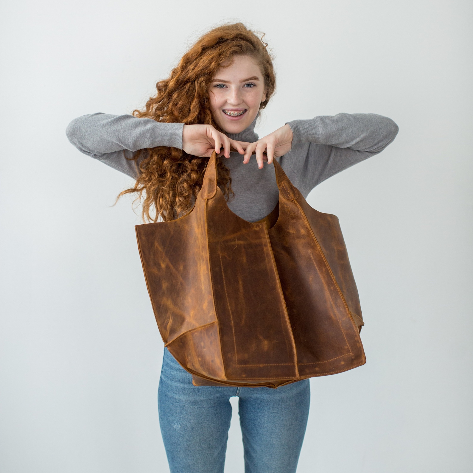 Extra Large Leather Tote Bag Oversized Bag Leather Tote Bag - Etsy