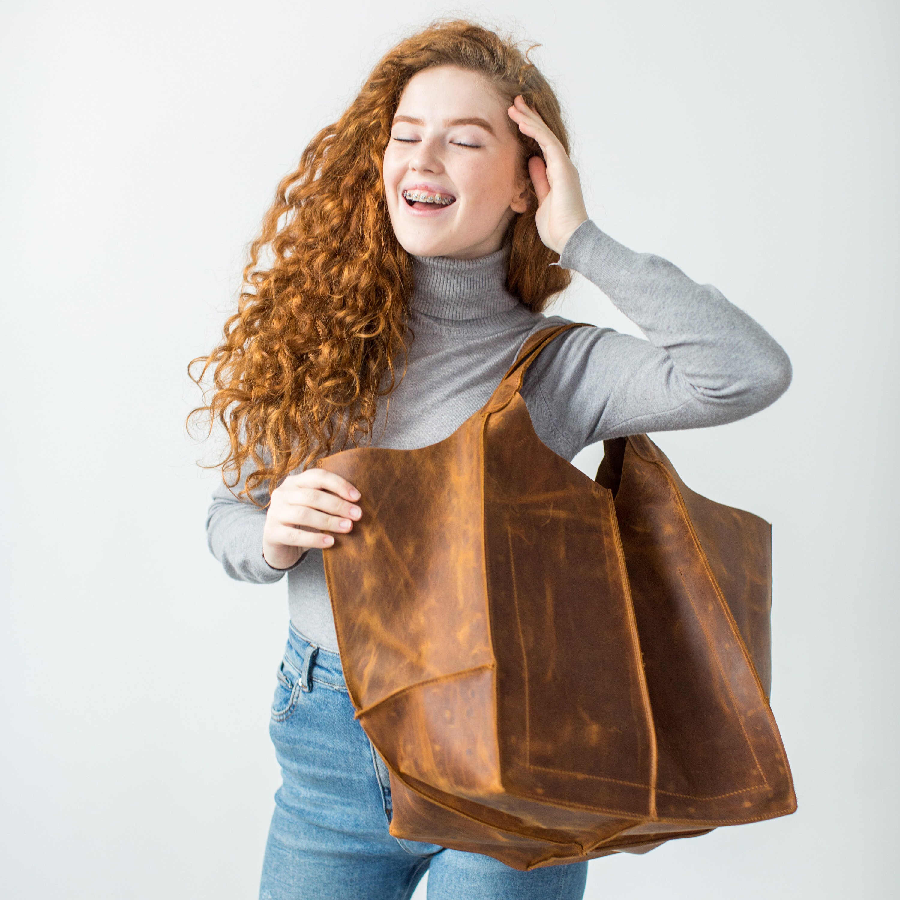 Extra large leather tote bag Oversized bag Leather tote bag | Etsy