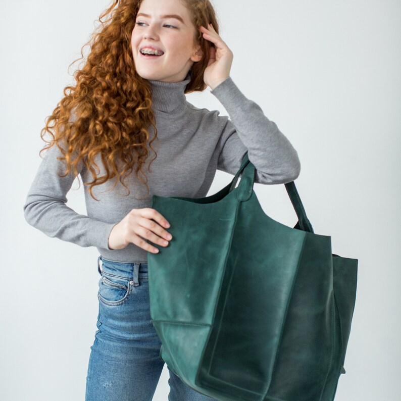 Extra Large Leather Tote Bag Oversized Bag Leather Tote Bag - Etsy