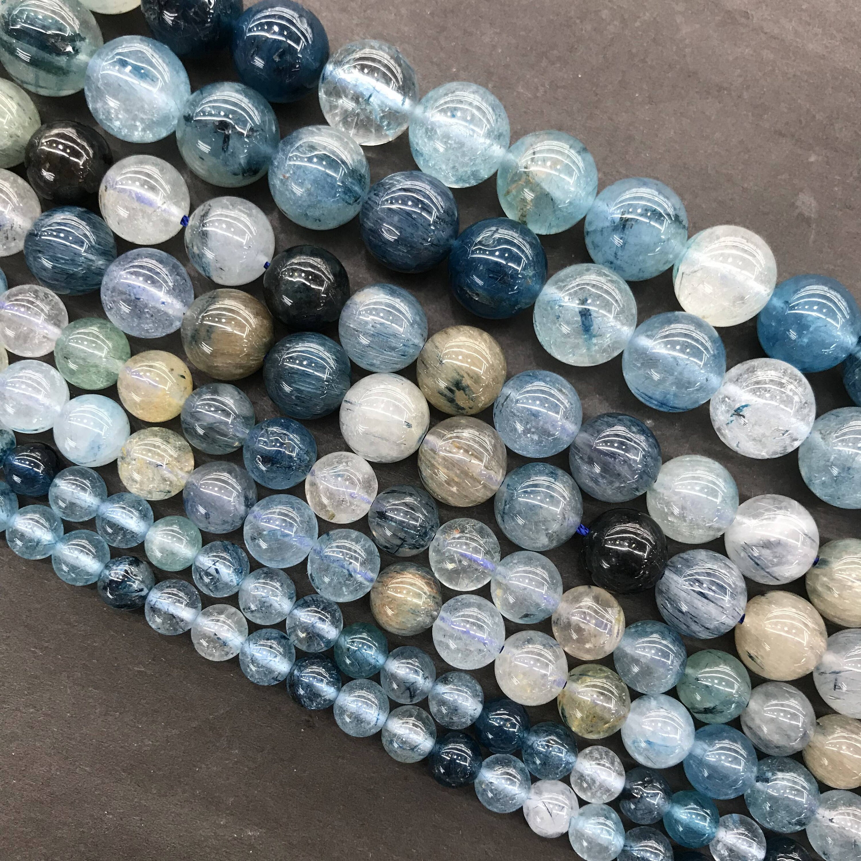 Natural Blue Rutilated Quartz Highly Polished Round Beads | Etsy