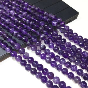 Natural Amethyst Round Beads Healing & Energy Gemstone Loose Beads for ...