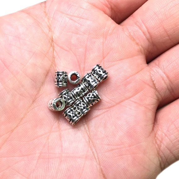 Jewelry Making & Beading 5 PCS Retro Silver Tube Spacer Connector ...