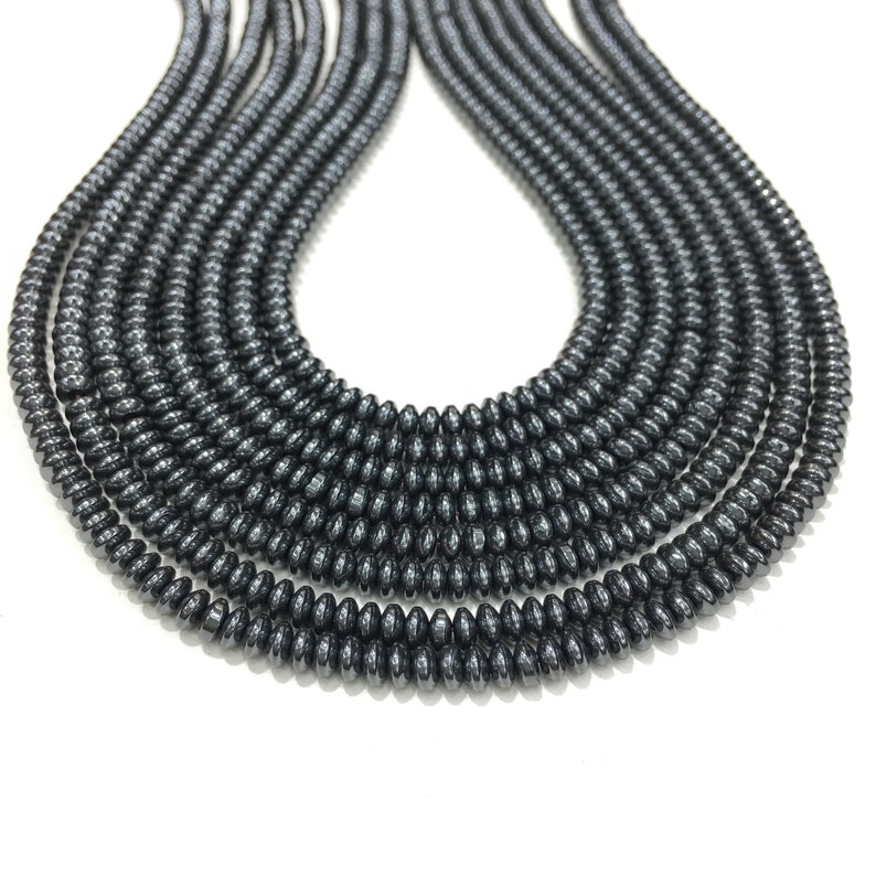 Factory Price Natural Hematite Smooth Rondelle Gemstone Spacer Stone ...