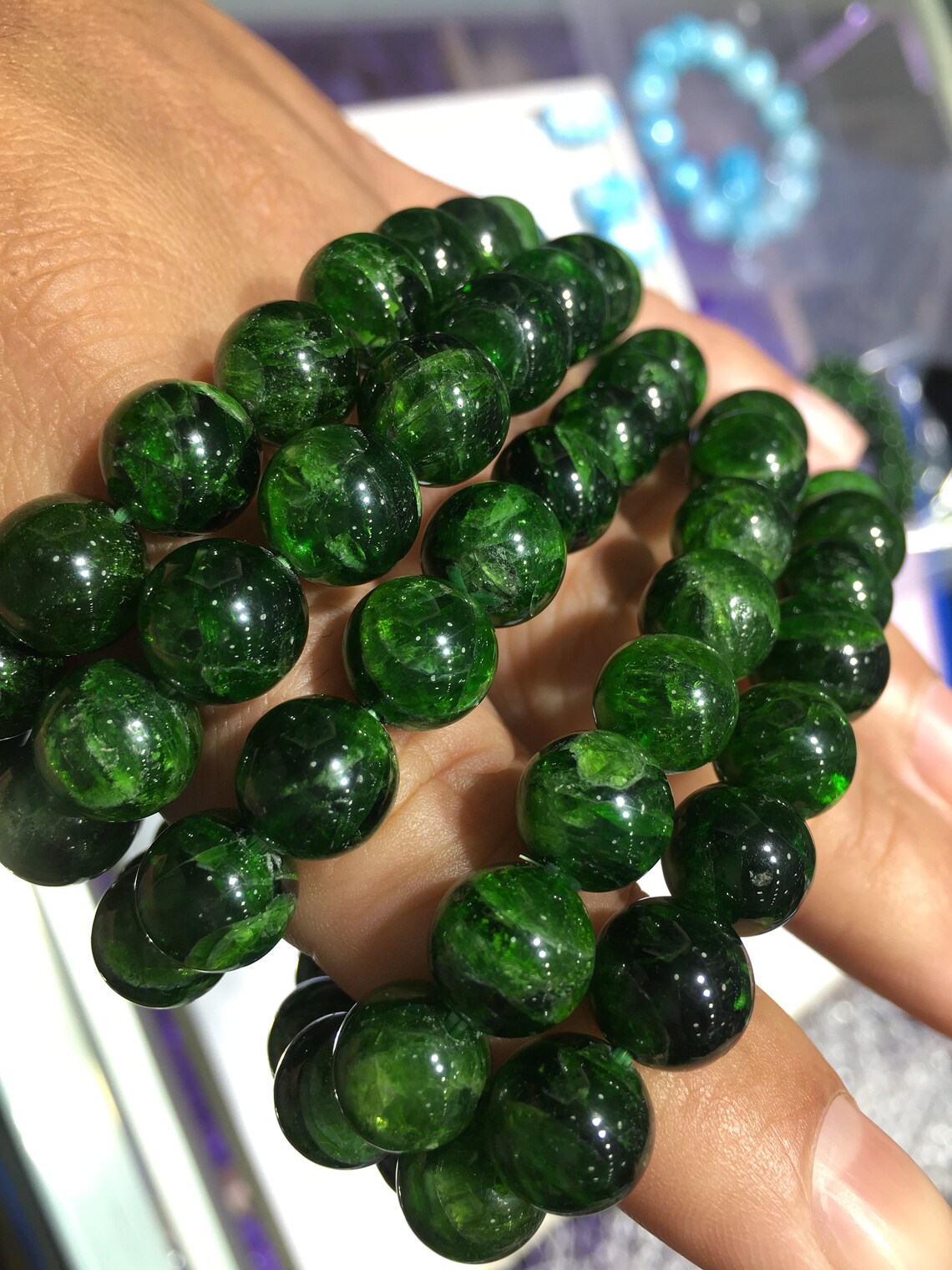Natural Green Diopside Beads Energy Gemstone Loose Beads DIY - Etsy
