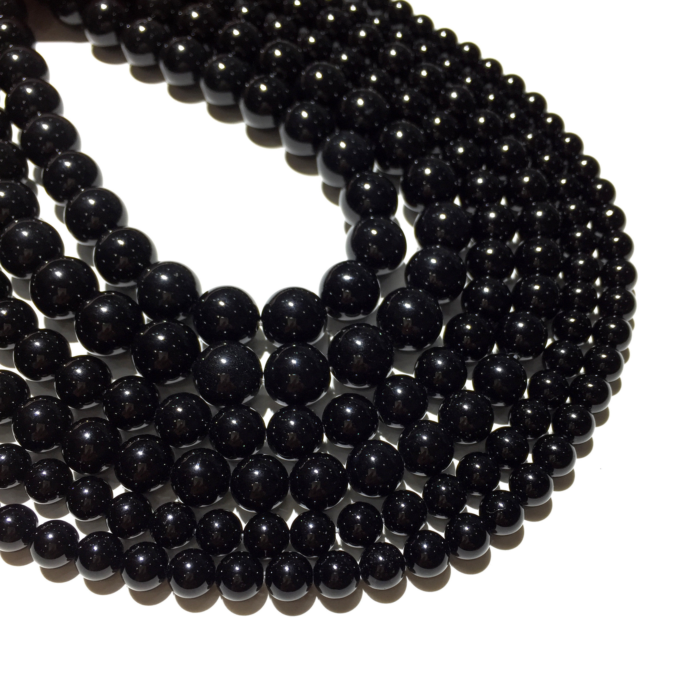 Natural Black Onyx Round Stone Beads Healing Gemstone for | Etsy