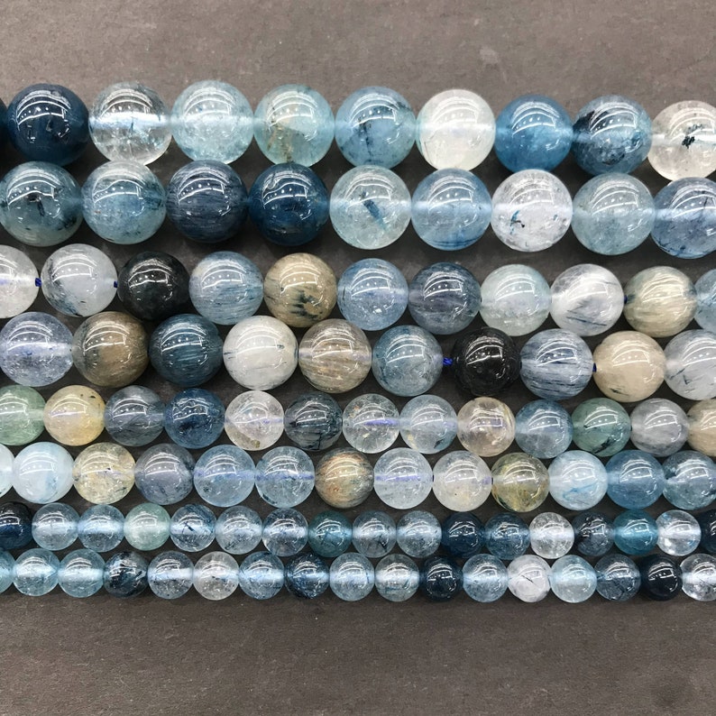 Natural Blue Rutilated Quartz Highly Polished Round Beads | Etsy