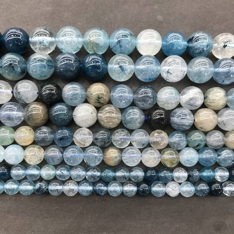 Natural Blue Rutilated Quartz Highly Polished Round Beads Etsy