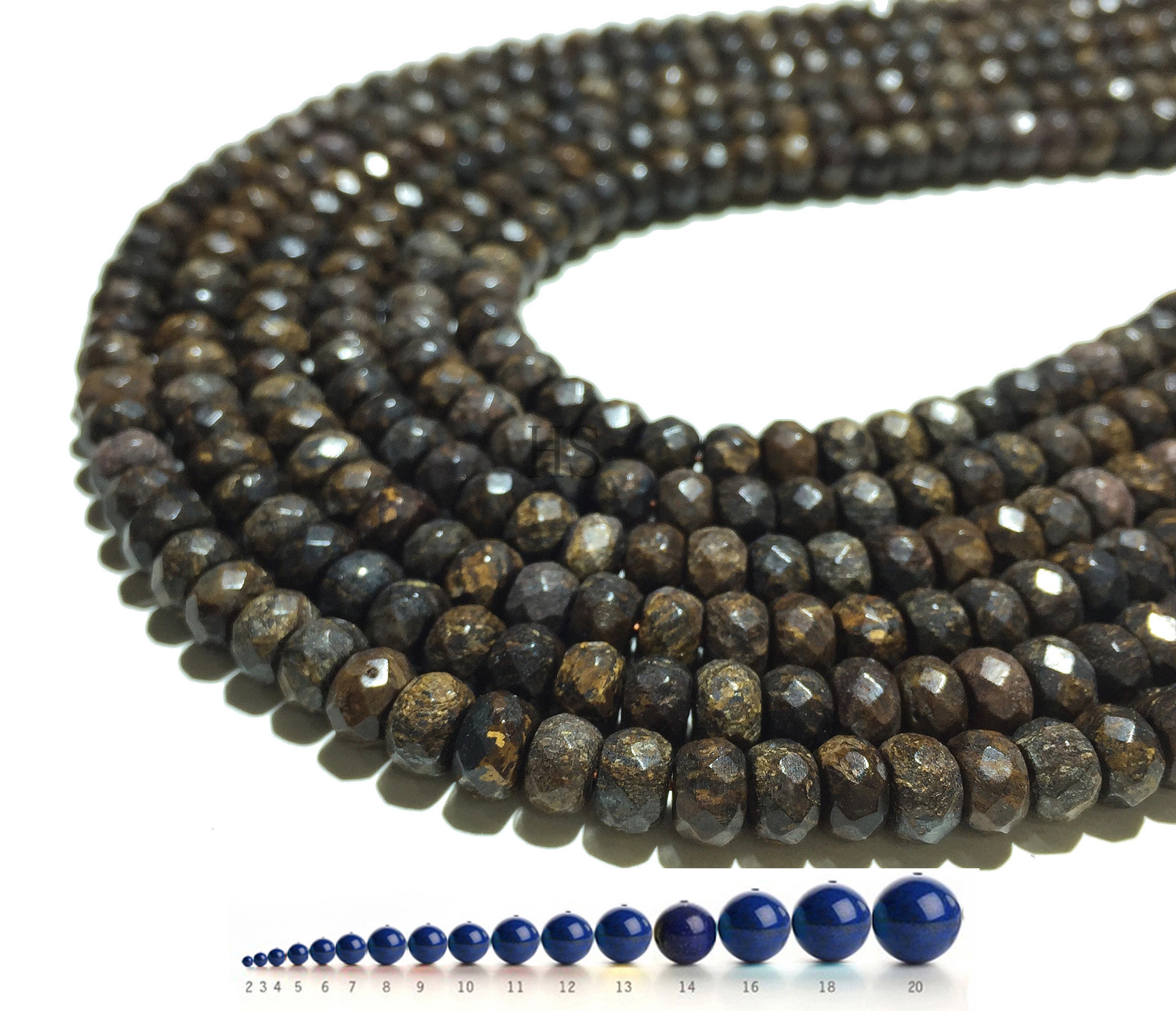 Natural Bronzite Jasper Highly Polished Faceted Rondelle Shape Gemstone ...