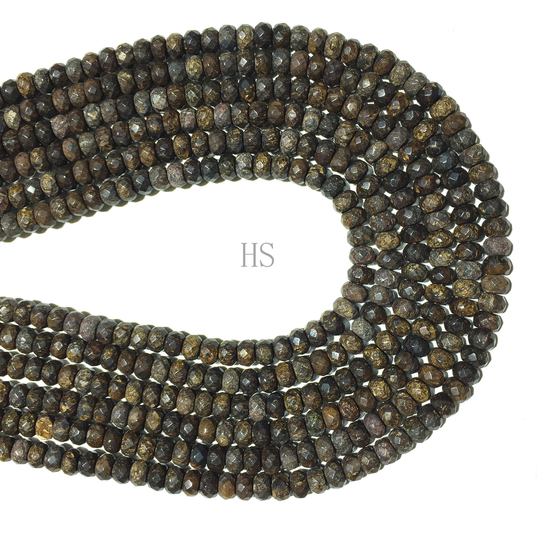 Natural Bronzite Jasper Highly Polished Faceted Rondelle Shape - Etsy