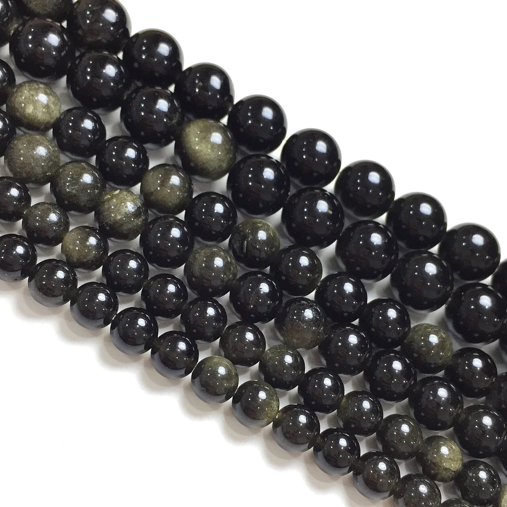 Natural Black Obsidian Beads Healing Gemstone Loose Beads DIY | Etsy