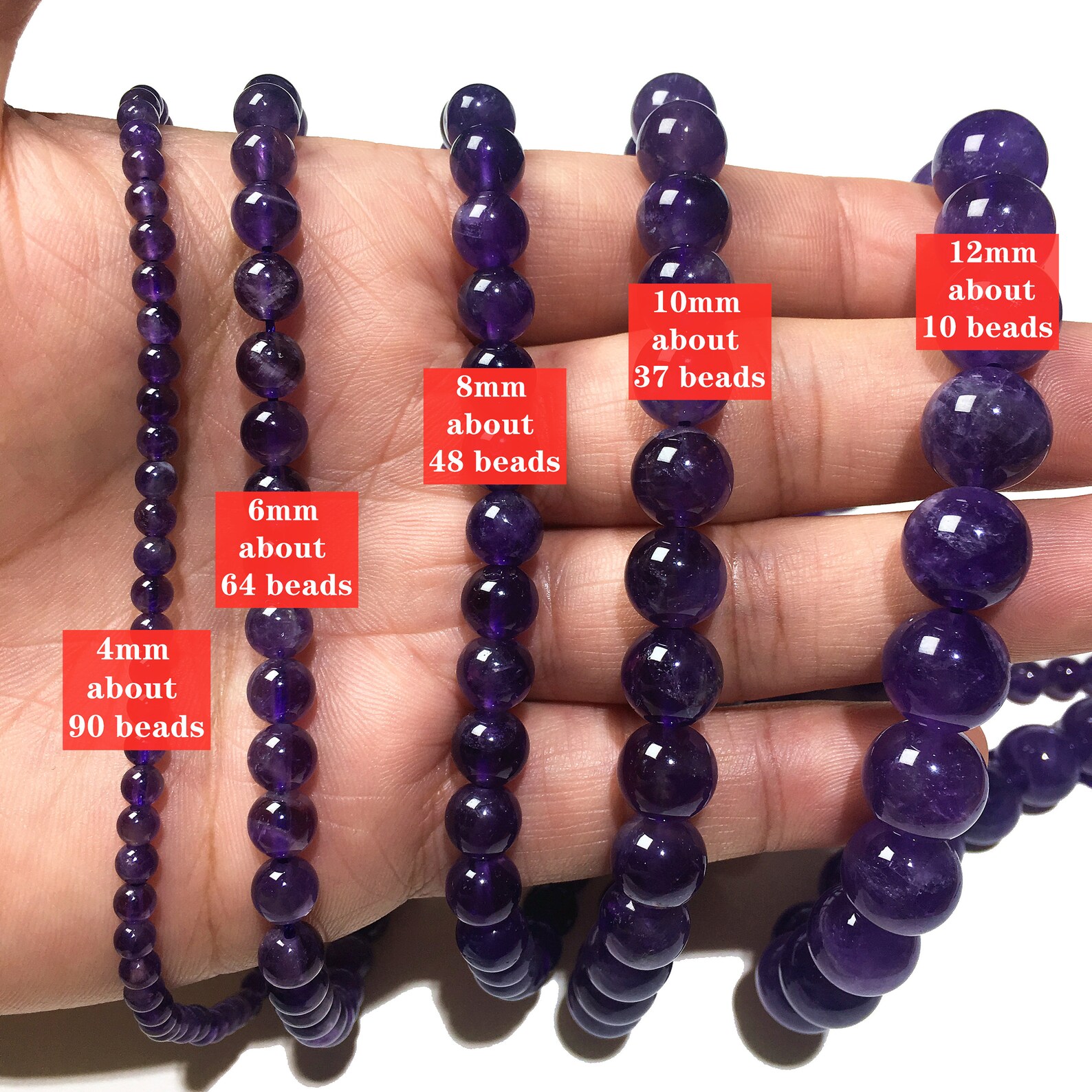 Natural Amethyst Round Beads Healing & Energy Gemstone Loose - Etsy