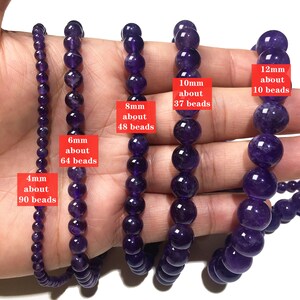 Natural Amethyst Round Beads Healing & Energy Gemstone Loose Beads for ...