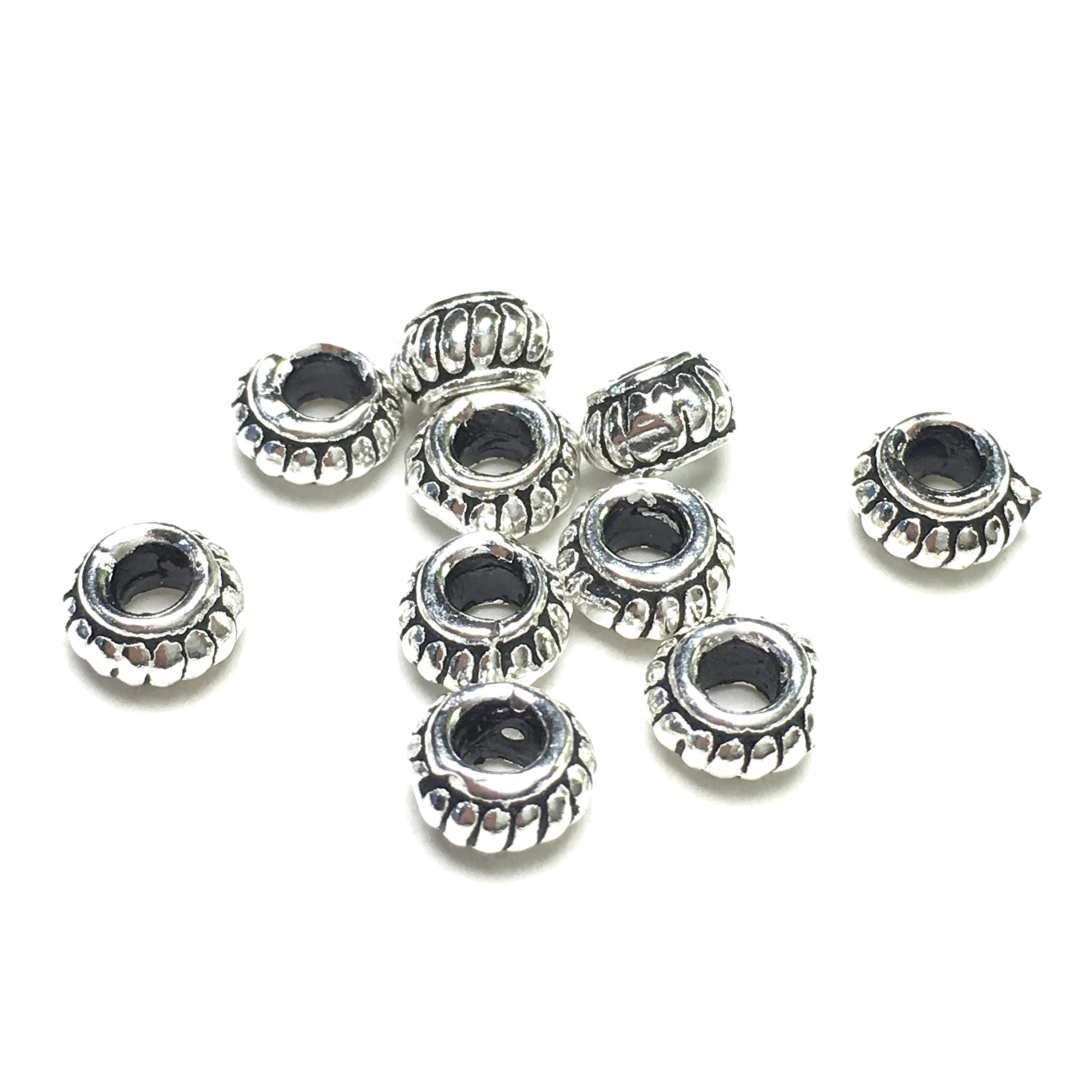 Jewelry Making & Beading 5 PCS Retro Silver Tube Spacer Connector ...